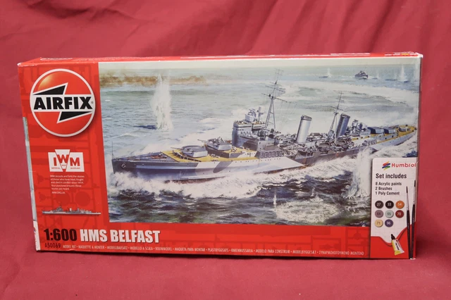 AIRFIX A50069 1:600 HMS Belfast WW2 Royal Navy RN cruiser IWM paints ...