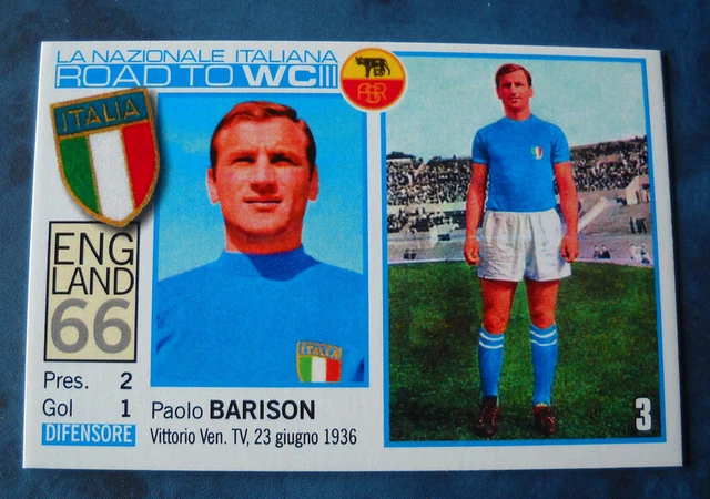 FIGURINA LA NAZIONALE Italiana Road To Wciii - Barison Roma - England ...