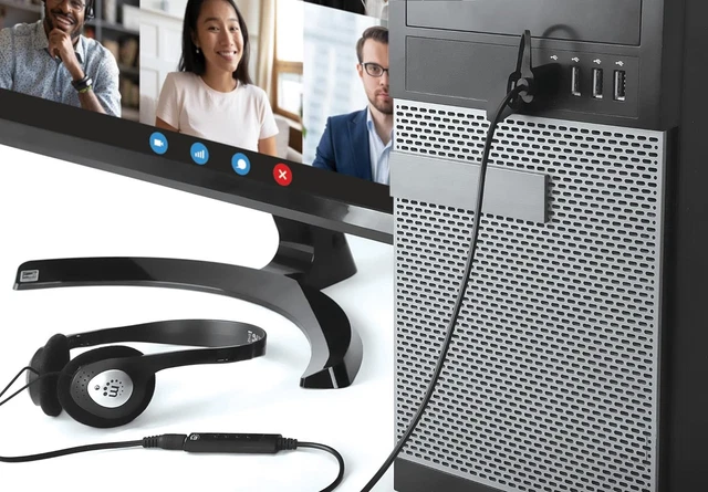 MANHATTAN 2-IN-1 USB-C & USB-A to Aux Audio Adapter Cable 3.5mm Jack £ ...