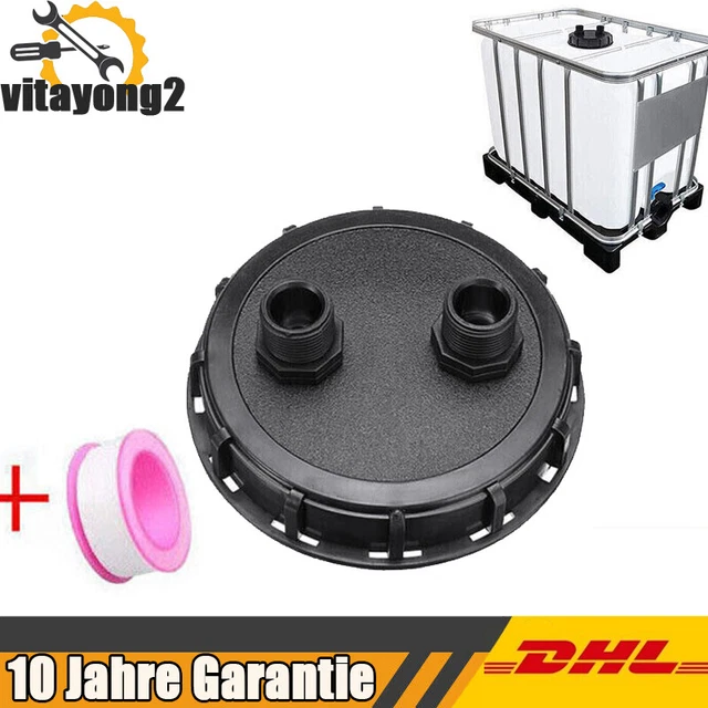 IBC DECKEL MIT 2X 1 Außengewinde Größe DN 150 Kunststoff 165mm ...