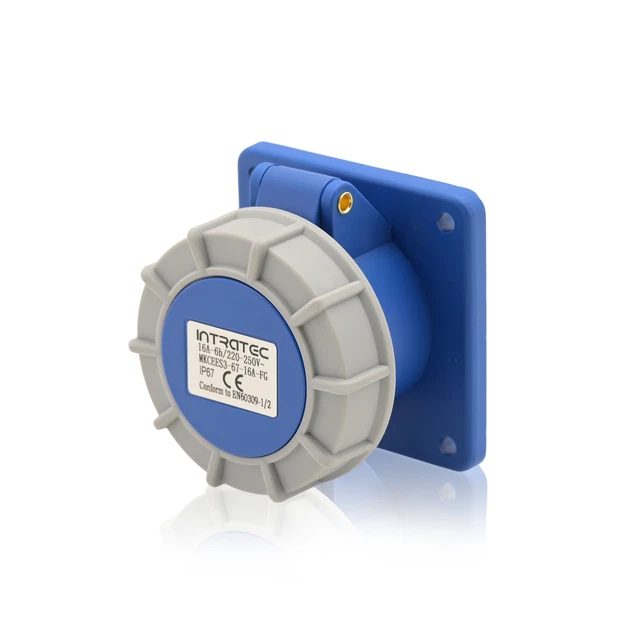 CEE EINBAU STECKDOSE Stromdose Blau Gerade 16A 230V 6h IP67 3-polig (2P+E) EUR 5,79 - PicClick DE