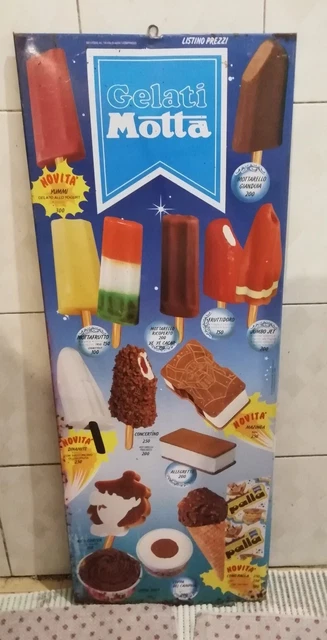 GELATI MOTTA INSEGNA tabella gelato targa Mazinga Nick Carter anni 70 ...
