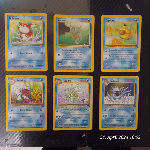 CARTE GCC POKÉMON GOLDINI GOLDINI-GOLKING Base2, SEEPER-SEADRA, ENTON ...