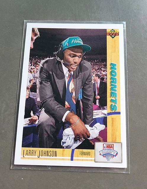 LARRY JOHNSON NBA Rookie Card Upper Deck 1991-92 Rc # 2 Hornets Kinks £ ...
