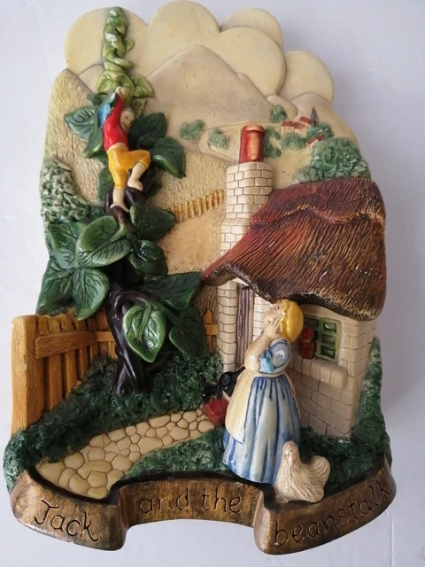 VINTAGE FAIRY TALES Jack And The Beanstalk 3D Nature Craft Chalkware ...