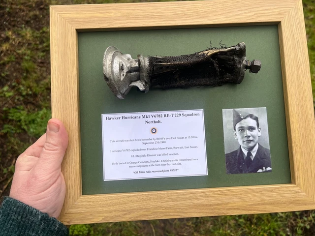 WW2 BATTLE OF Britain relic display, Hawker Hurricane V6782, 229 Sqn ...