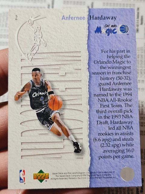 1994-95 UPPER DECK Basketball #2 Anfernee Hardaway $2.99 - PicClick AU