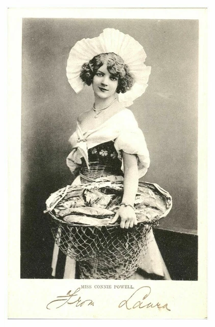 ANTIQUE RPPC POSTCARD Miss Connie Powell actress stage theatre music ...