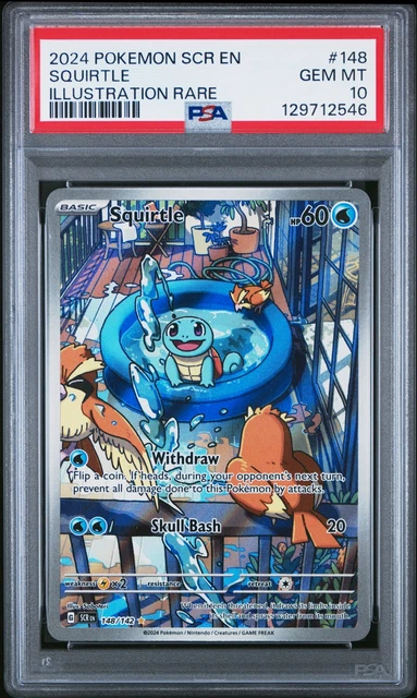 SQUIRTLE #148 2024 Pokemon Scr En-Stellar Crown PSA 10 Illustration ...