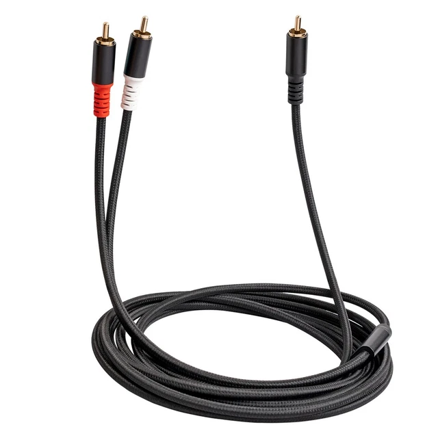 Y ADAPTER CABLE Subwoofer Y Cable 1X to 2X RAC Audio Cable 1 to 2 8096 ...