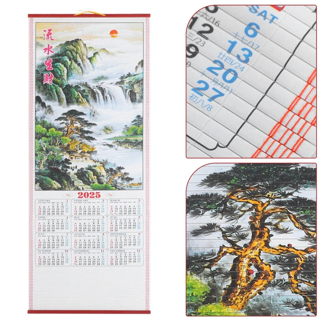YEAR OF THE Snake Hanging Scroll Calendar 2025 Chinese Traditional £7. ...