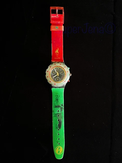 SWATCH AQUACHRONO OROLOGIO polso Said Aouita Morocco Olimpiadi Atlanta ...