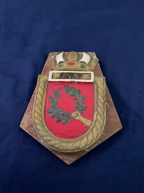 HMS HERO ROYAL Navy Vintage Wooden Ships Military Wall Plaque Crest ...