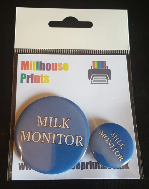 MILK MONITOR - School-Themed Multipack of Pin Badges - Gift Idea - Free ...
