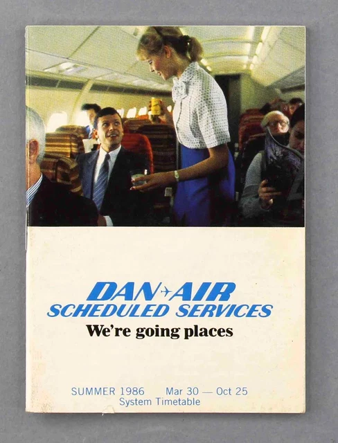 DAN AIR SYSTEM Airline Timetable Summer 1986 Cabin Crew Picture £24.95 ...