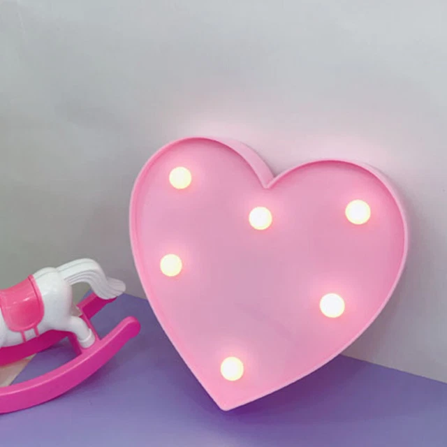 HEART SHAPED MARQUEE Light Heart-shaped LED Night Decorative Lamp £9.18 ...