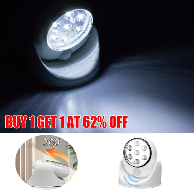 BATTERY LED PIR Motion Sensor Security Wall Light Outdoor Garden ...