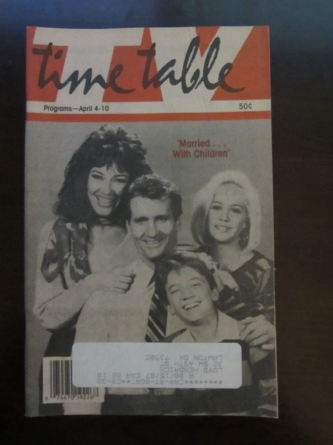 TV GUIDE TIME Table Regional April 4-10 1987 Married with Children Al ...