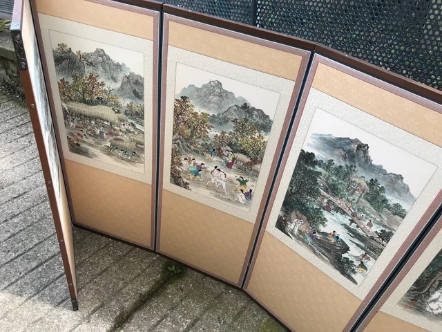 PARAVENT JAPONAIS FINU 19e siècle, période Meiji, 7 PANNEAUX EUR 2.000,00 - PicClick FR
