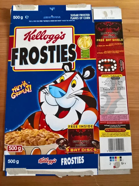 KELLOGGS FROSTIES EMPTY cereal box packet: Batman & Robin 500g size £11 ...