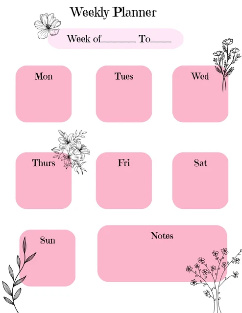Printable Daily And Weekly Planner £2 24 Picclick Uk
