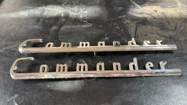 1955 STUDEBAKER COMMANDER Chrome Rear Fender Script Emblem Badge ...