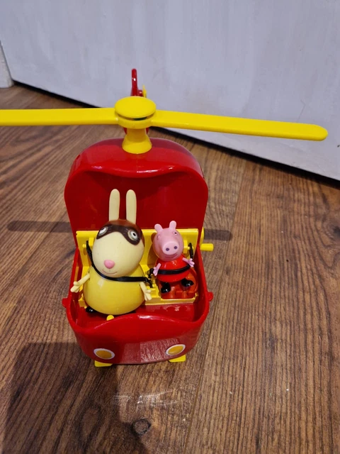 PEPPA PIG MISS Rabbit Helicopter Red With Figures Great Condition £7.99 ...