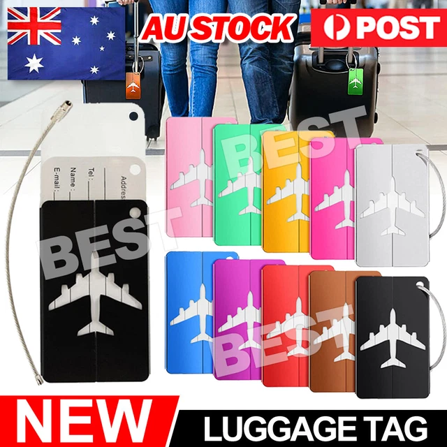 LUGGAGE TAG ALUMINUM Travel Baggage Suitcase Identity Address Name ...