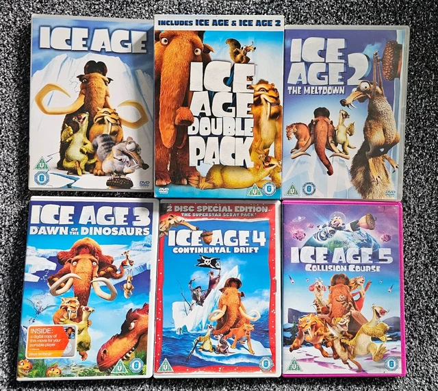 ICE AGE 1-5 DVD Bundle Full Collection Childrens Kids Animated Films ...