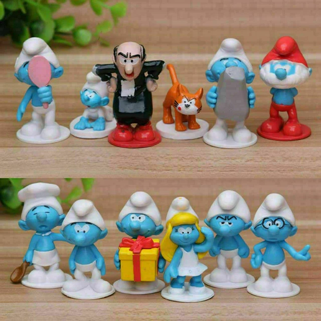 12PCS THE SMURFS Lost Village Hefty Gargamel Smurfette Cake Decor ...