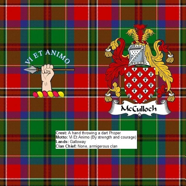 SCOTTISH CLAN MCCULLOCH Crest Rock Slate 14x14 cm Excellent Quality ...