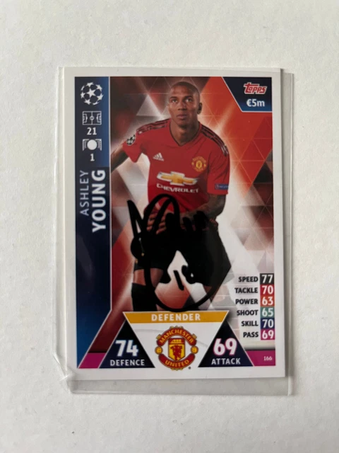 HAND SIGNED FOOTBALL trading card of ASHLEY YOUNG, MAN UTD FC autograph ...