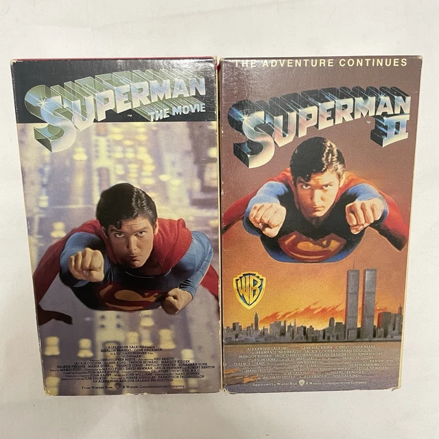 SUPERMAN THE MOVIE VHS Set. Superman 1 and 2 VHS Christopher Reeve Gene ...