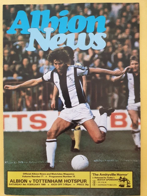 9 2 1980 West Bromwich Albion V Tottenham Hotspur Football Programme