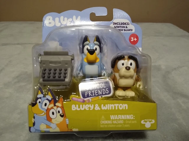 BLUEY SCHOOL FRIENDS Backpack Bluey & Winton Action Figures & Accessory ...