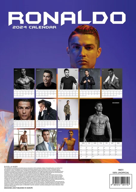 CRISTIANO RONALDO 2024 Calendar - Deluxe Range £6.49 - PicClick UK