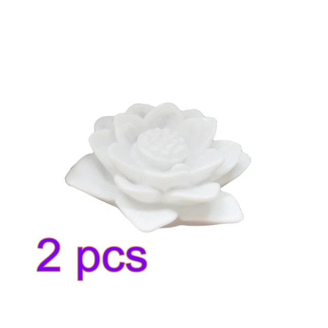 2PCS COLOR CHANGING LED Floating Lotus Flower Romantic Lamp Night Light ...