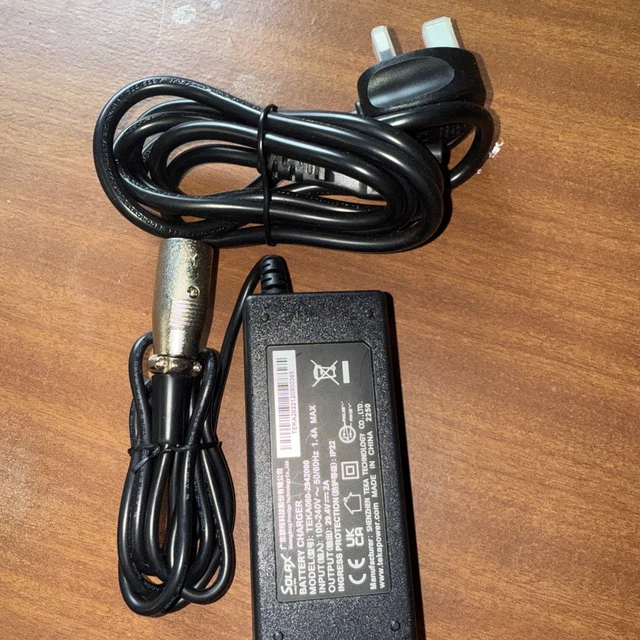 SOLAX 29.4V 2A Li-Ion Charger for 24V Mobility Scooter Wheelchair ...