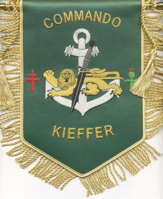 FANION / COMMANDO MARINE KIEFFER - cannetille fait main 16 x 23 cm EUR ... FANION / COMMANDO MARINE KIEFFER - cannetille fait main 16 x 23 cm EUR ...