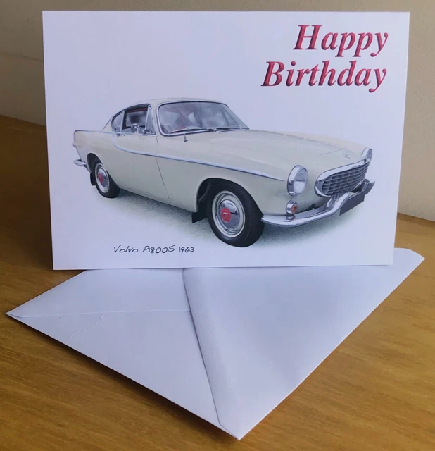 VOLVO P1800S 1963 - 5x7in Happy Birthday, Anniversary, Retirement or ...