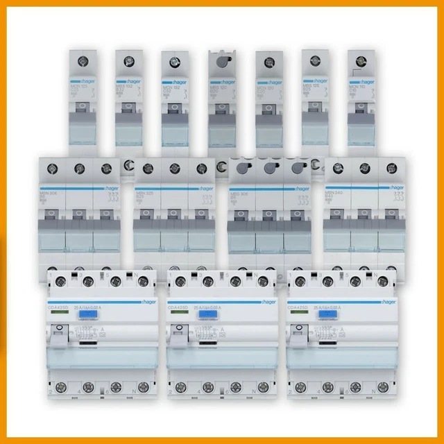 HAGER FI LS Schalter Fehlerstromschalter Leitungsschutzschalter CDA CDS ...