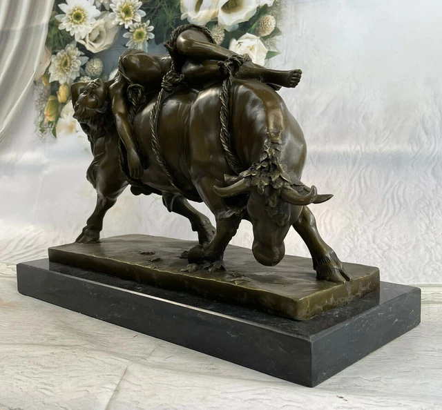CARNE EUROPA BULL Griego Bronce Escultura Arte Estatua Figura Pared ...