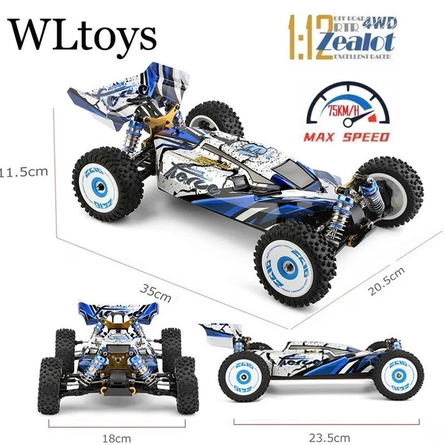 WLTOYS 124017-V8 1/12 2.4G 4WD 75km/h High Speed Brushless Metal ...