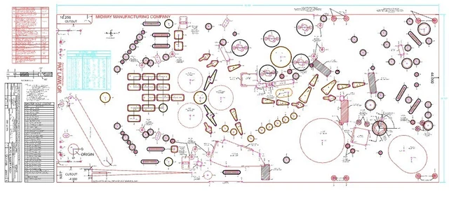 THE ADDAMS FAMILY Pinball TAF Original Midway CAD DWG Playfield Drawing ...