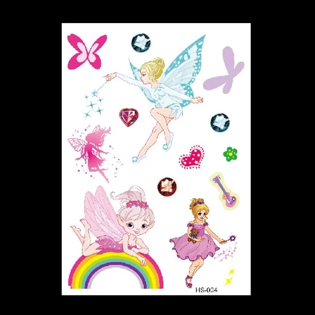 TEMPORARY TATTOO STICKER Waterproof Fake Kids Body Arts Cartoon Shiny ...