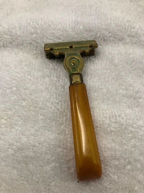 VINTAGE SCHICK INJECTOR Single Edge Brass Safety Razor Bakelite Handle ...