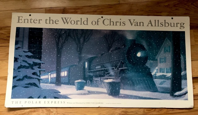 THE POLAR EXPRESS Chris Van Allsburg Bookstore Advertisement. 2 Sided ...