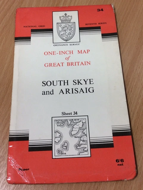 VINTAGE ORDNANCE SURVEY One Inch Map Of South Skye And Arisaig £6.00 ...