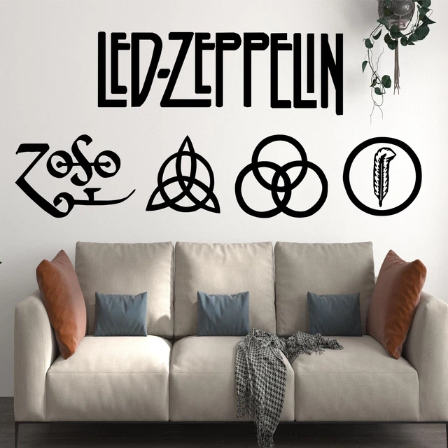 LARGE LED ZEPPELIN Logo Wall Art Sticker Decal In Cut Matt Vinyl No ...