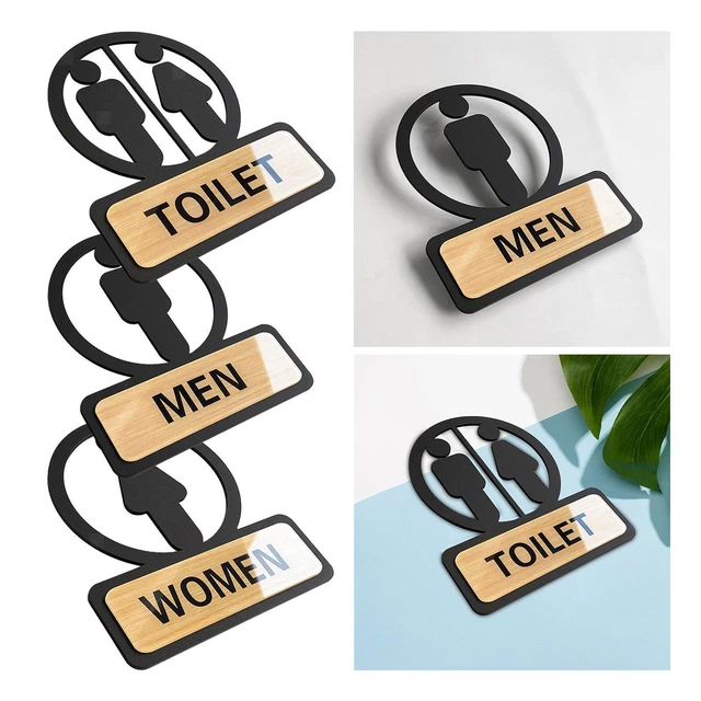 RESTROOM IDENTIFICATION SIGN Toilet Sign Door Plates £11.56 - PicClick UK